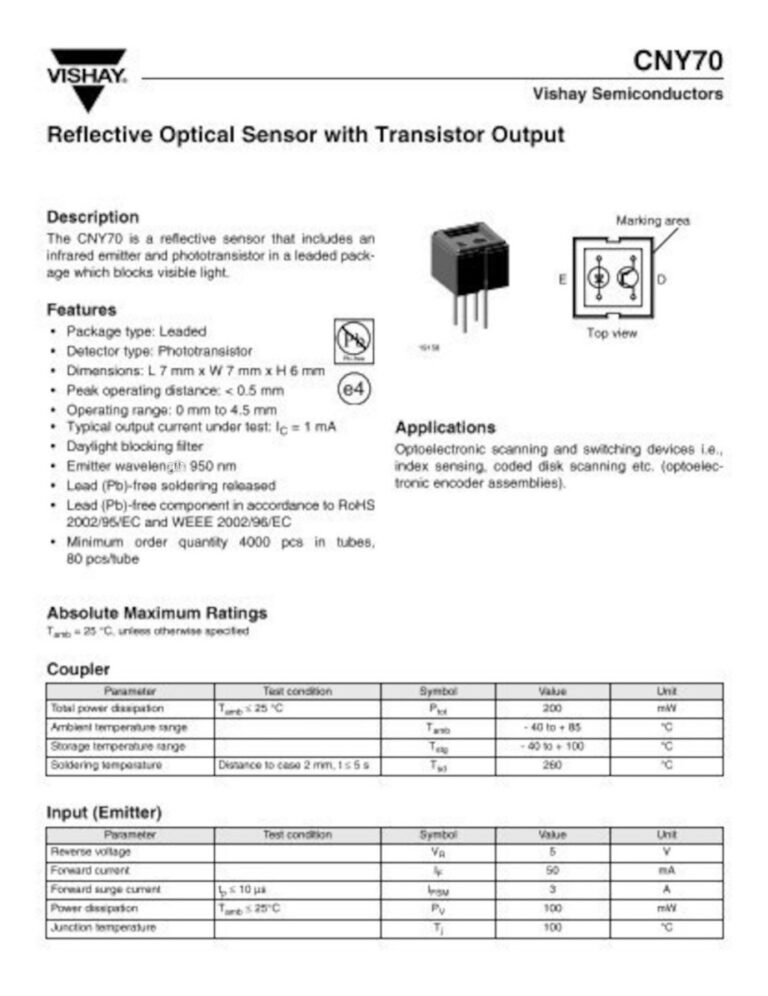Cny70 Sensor Optico Reflectivo Infrarrojo Cny70 Arduino